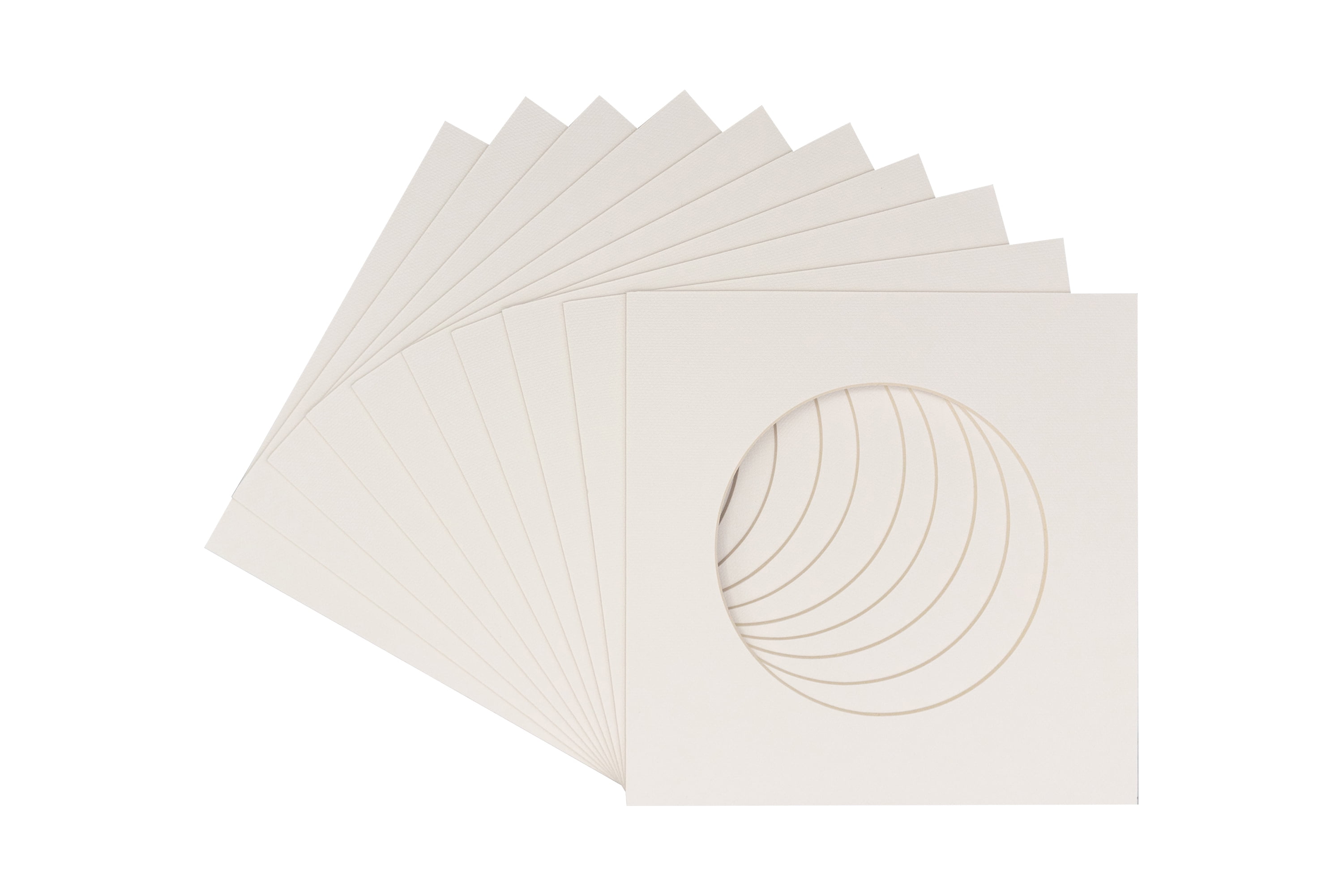 Textured White Acid Free 7x7 Cirlce Picture Frame Mat with White Core ...