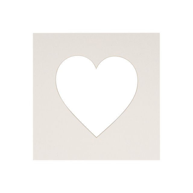 Textured White Acid Free 7x7 Heart Picture Frame Mat with White Core ...