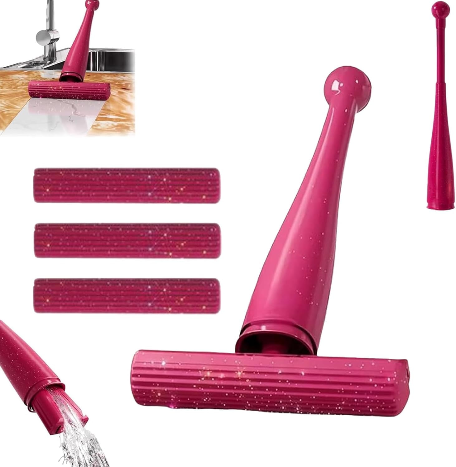 Texwix Flexcamo Multipleon Portable Pull-to-Wring Sponge Mop,Handheld ...