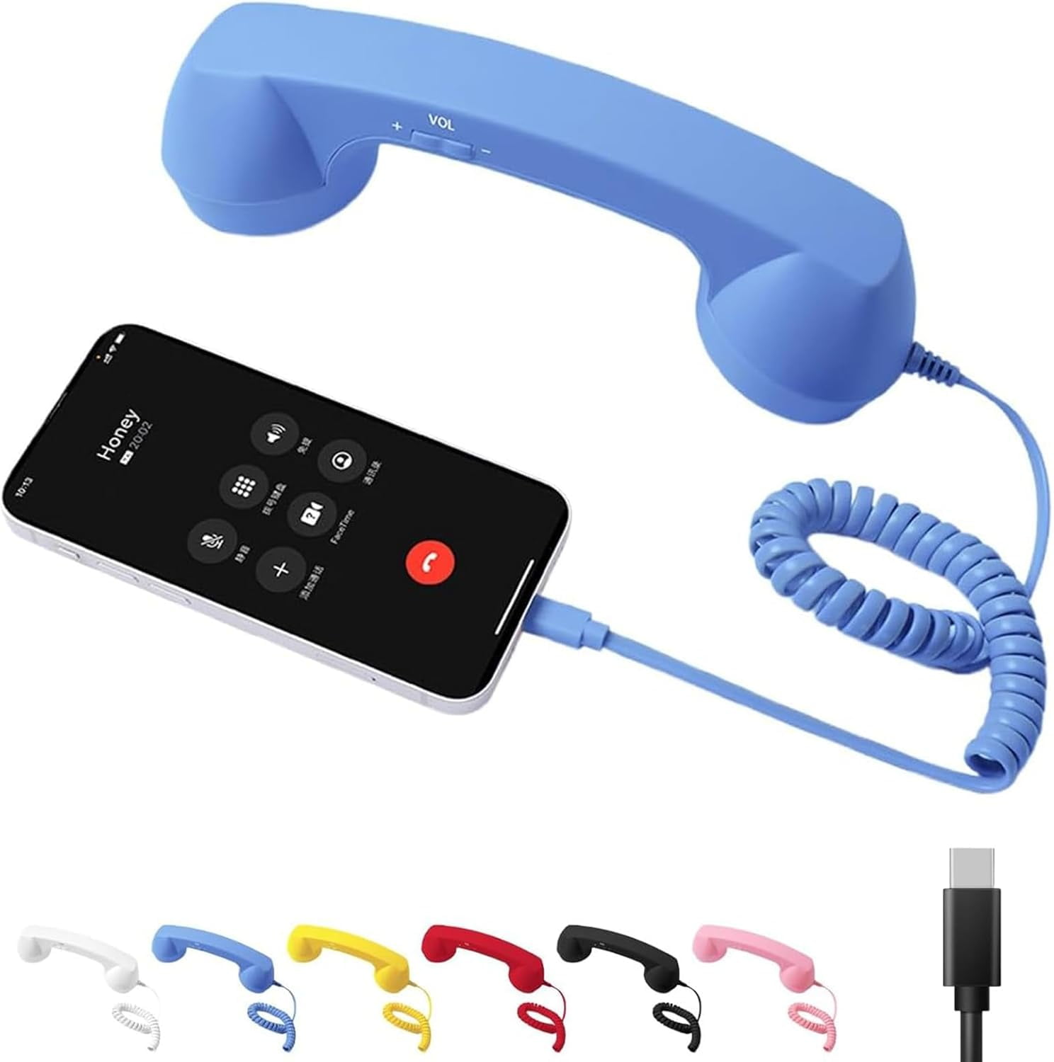 Texwix Flexcamo Retro Bluetooth Handset,Type-C Wired Vintage Receiver ...