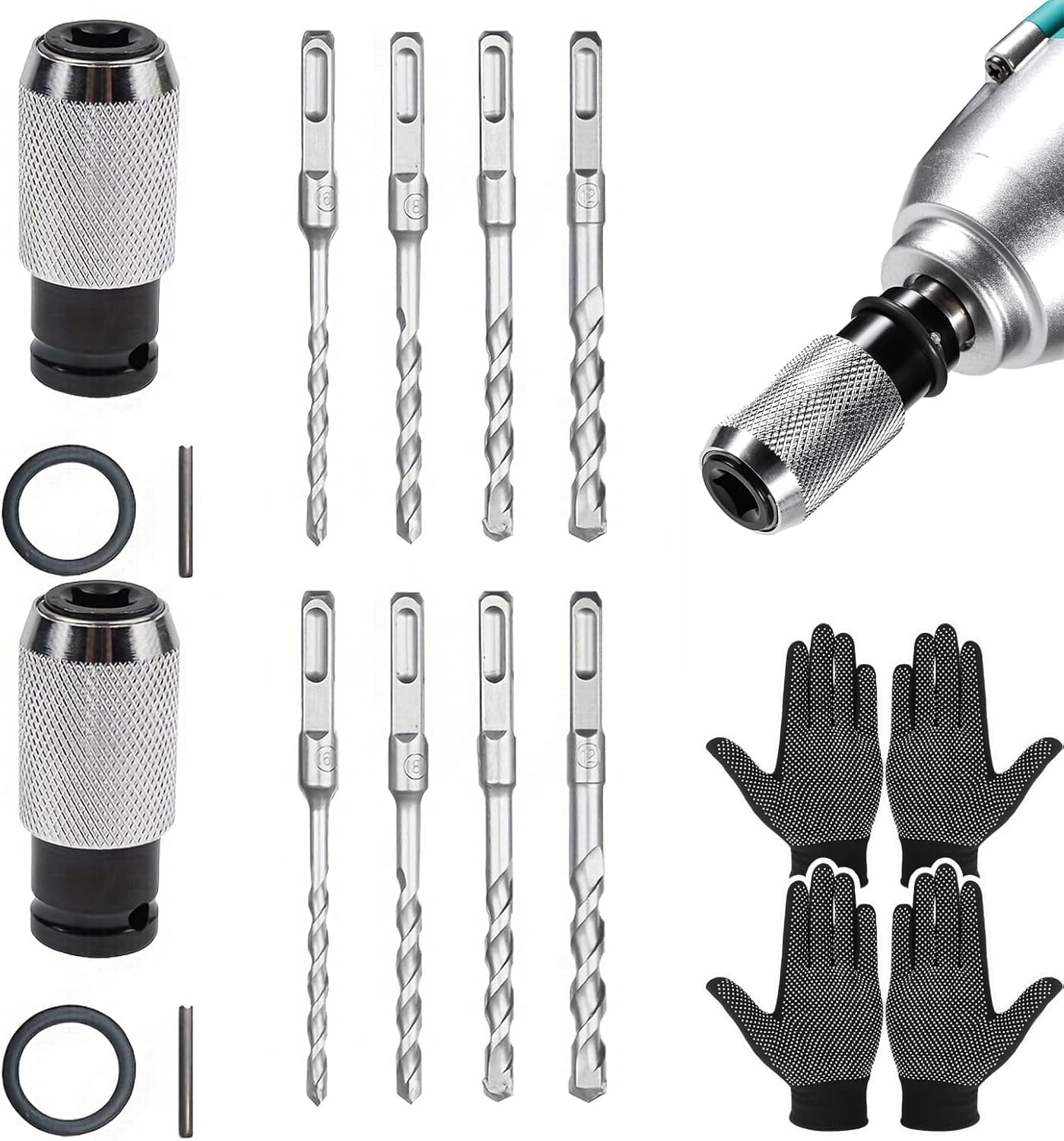 Texwix Flexcamo Rotary Hammer Adapter Set,with 4 Impact Bits, Heavy ...