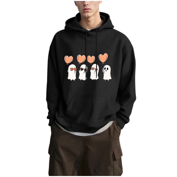 Teyfeniy Hoodies for Men Women Halloween Print Unisex Long Sleeve ...