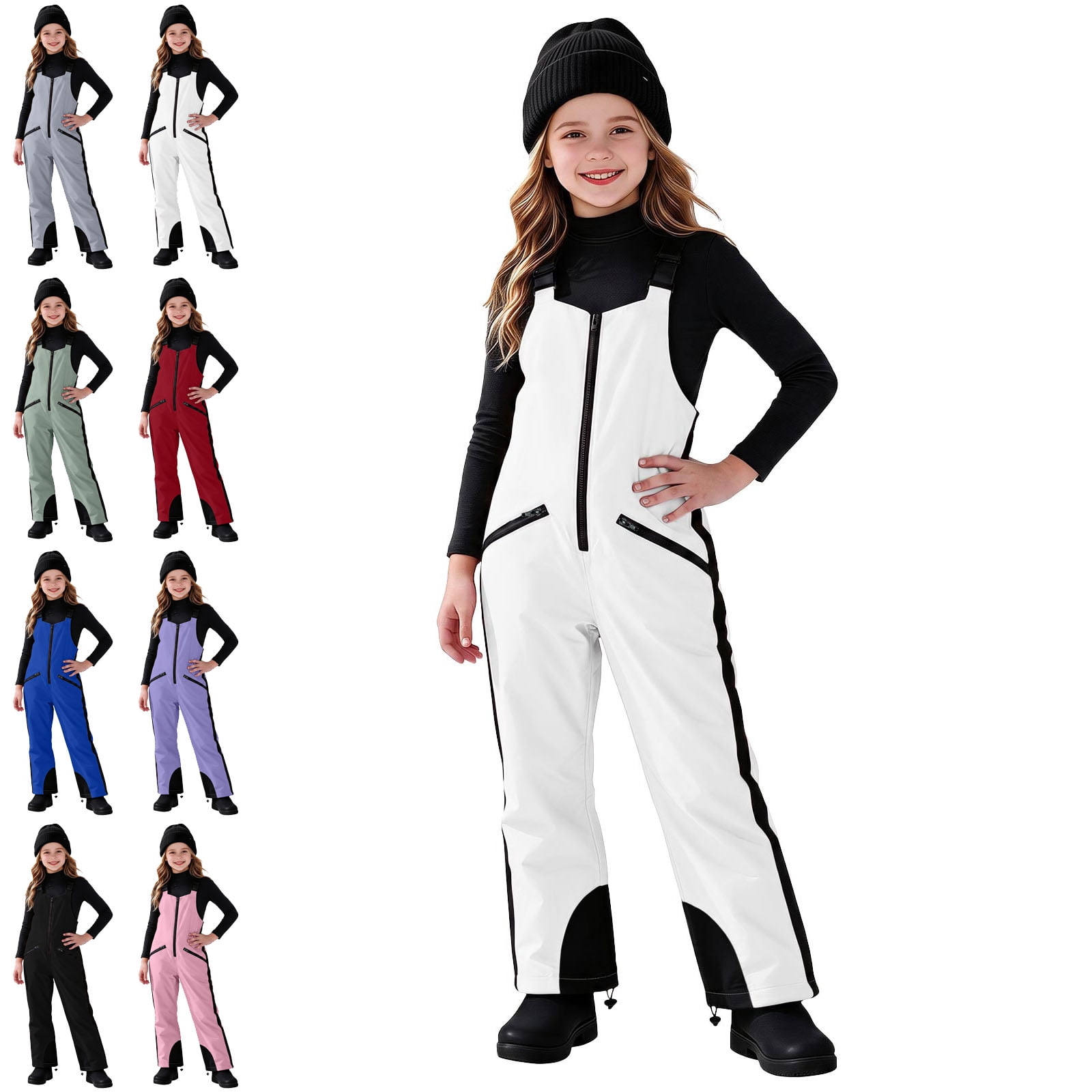 Teyfeniy Kids Unisex Insulated Snow Bibs Waterproof Windbreaker with ...