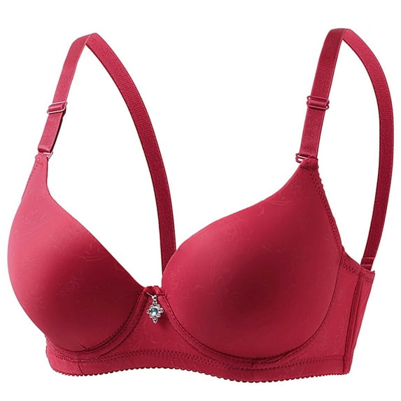 Teyfeniy Red Wire Balconette Halter Bras for Women Seamless Comfy ...