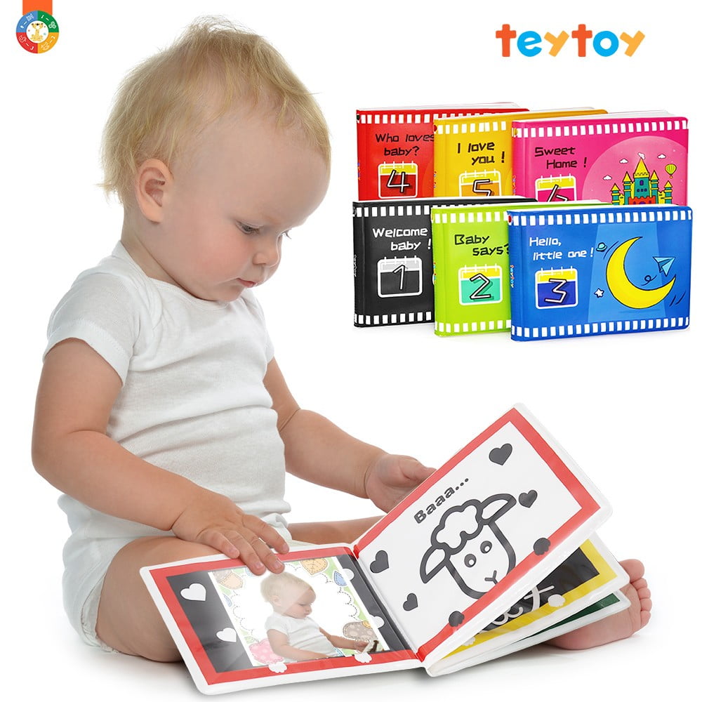 Teytoy Infant Memory Book,6 Pack Baby Album High Contrast Colors and ...