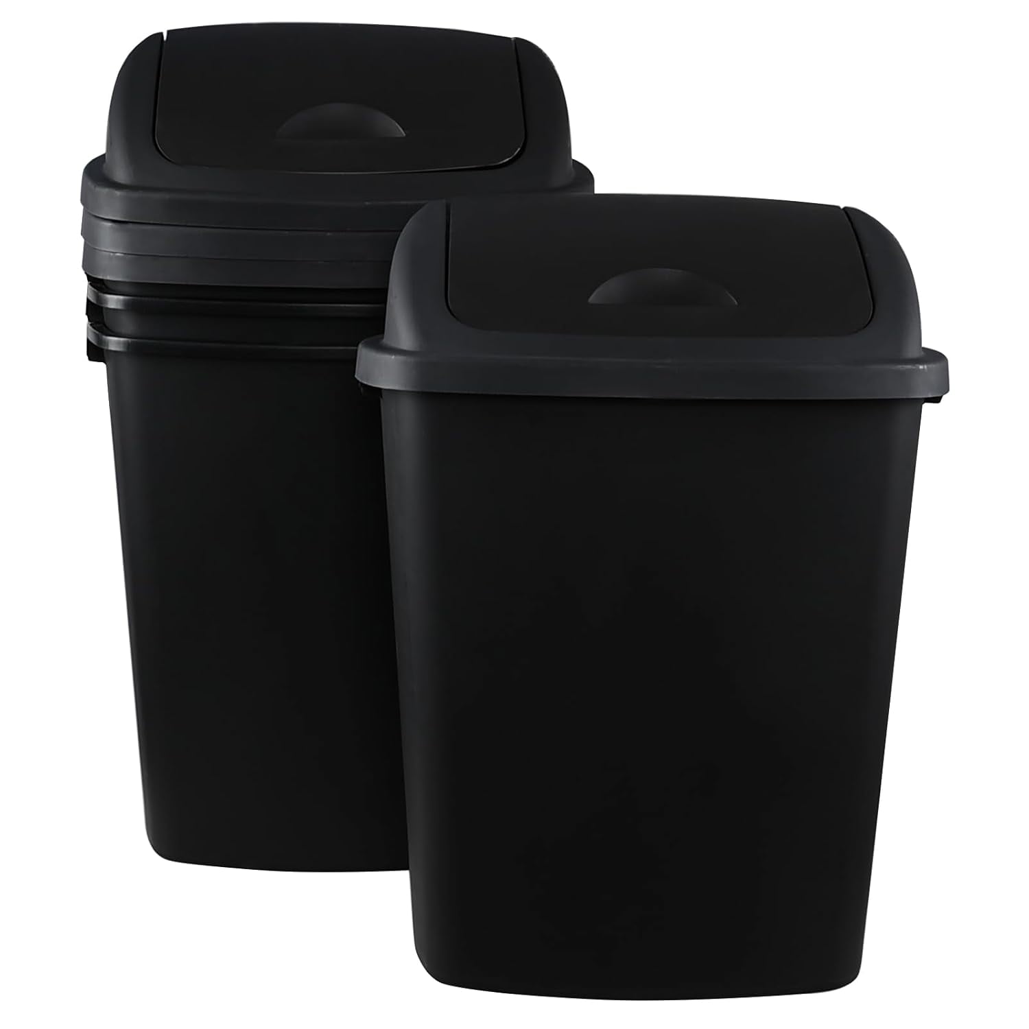 Teyyvn 18 Gallon Tall Plastic Kitchen Trash Can with Swing Lid, 4 Pack ...