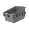 Teyyvn 4 Pack 32 L Plastic Bus Tubs, Gray Large Utility Bus Box ...