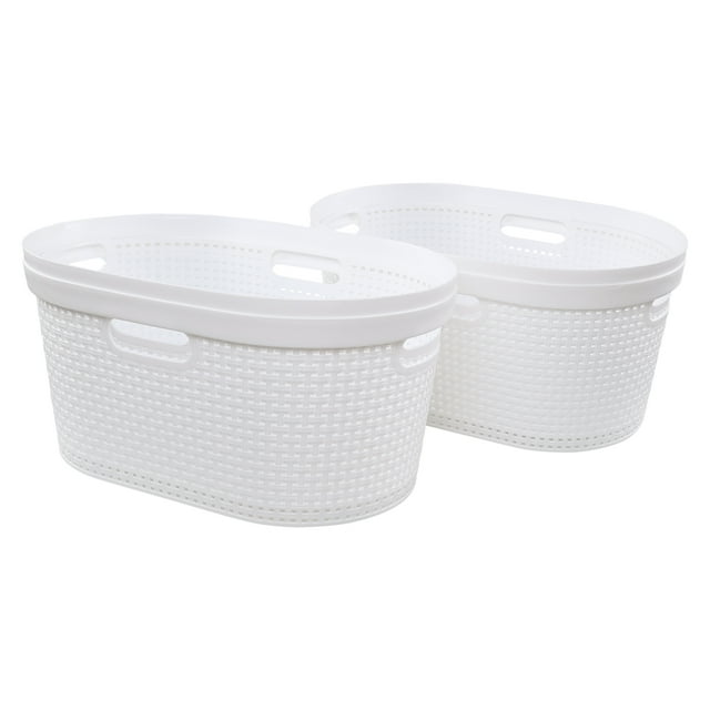 Teyyvn 4-Pack 40 L Large Plastic Laundry Hamper, Laundry Basket with ...