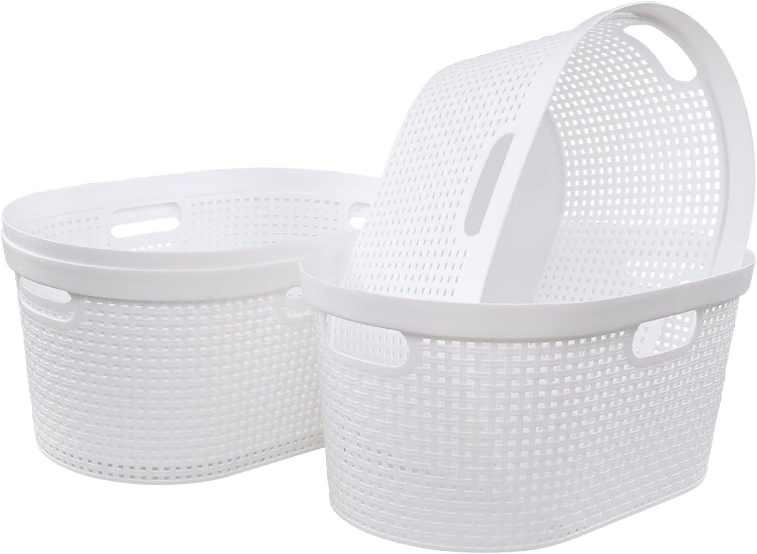 Teyyvn 4-Pack 40 L Large Plastic Laundry Hamper, Laundry Basket with ...