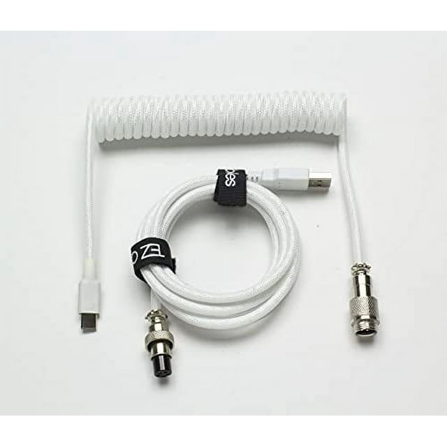 Tez Cables Z-Series Custom Coiled Aviator USB-C Keyboard Cable (White ...