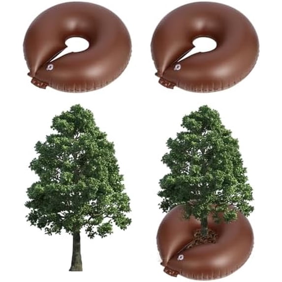 TezhiIe 2 Pack 25 Gallon Tree Watering Bags, Brown Reusable PVC ...