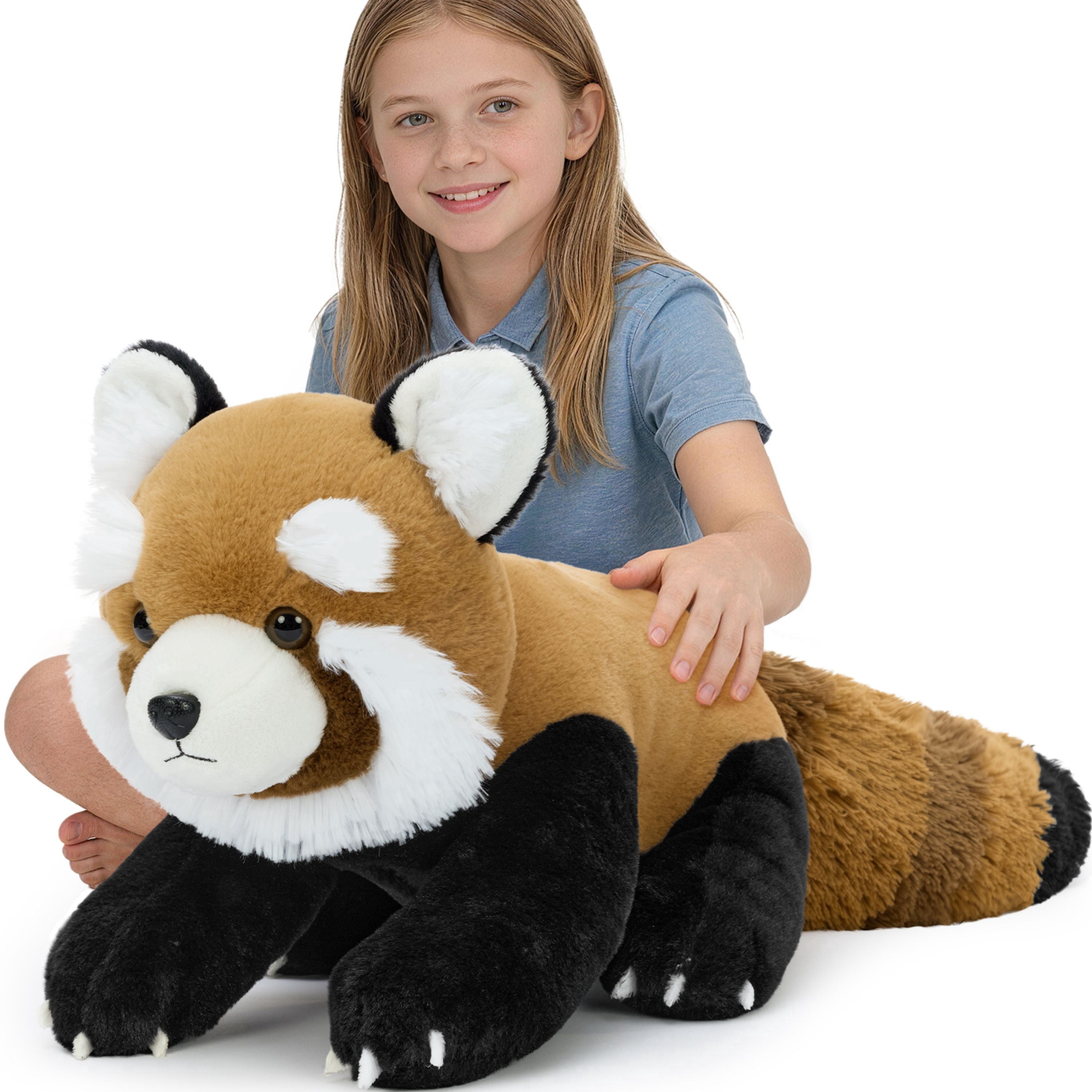 Tezituor 31'' Red Panda Stuffed Animal Giant Stuffed Panda Plush Toy ...