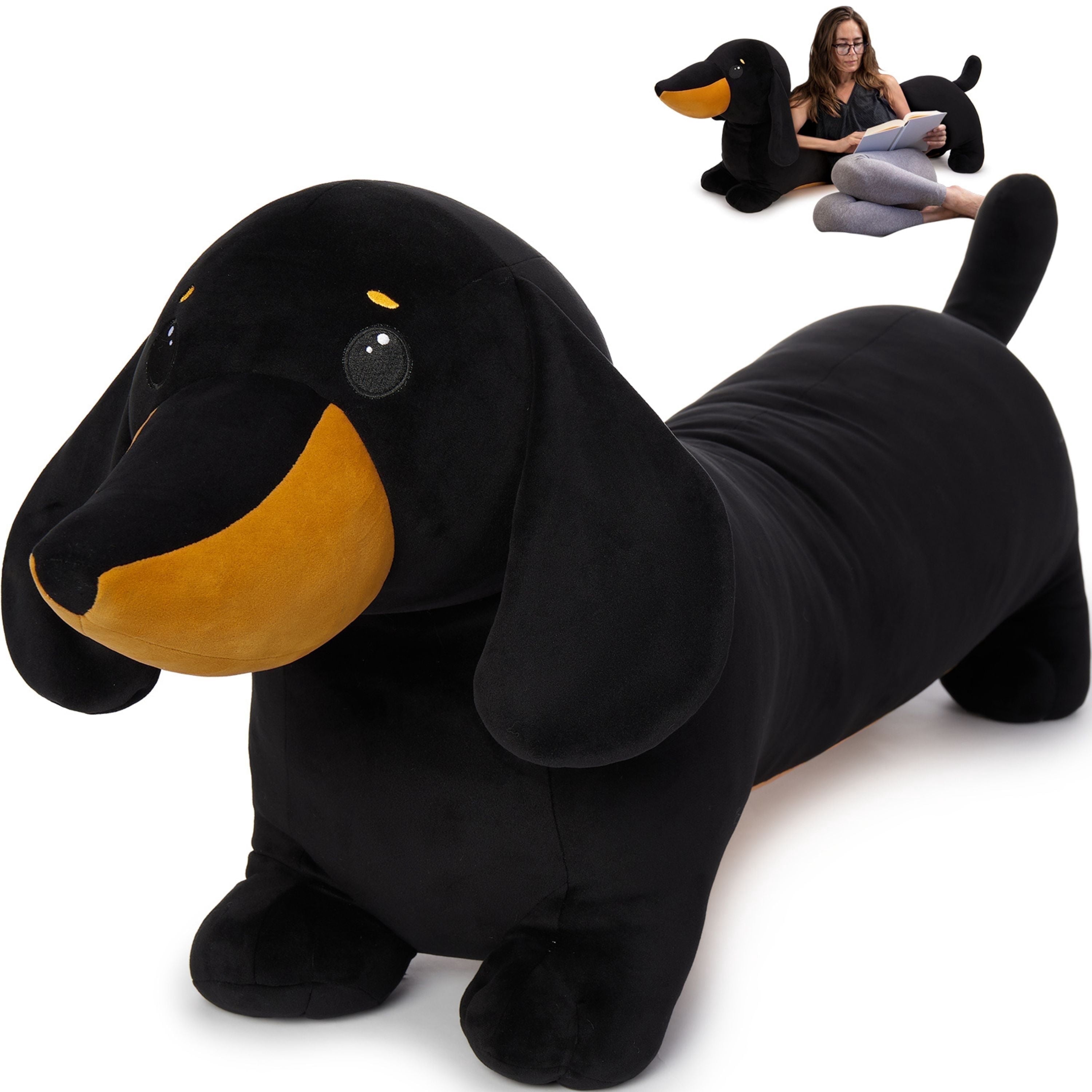 Tezituor 43.3'' Dachshund Dog Stuffed Animal Giant Weiner Dog Body ...