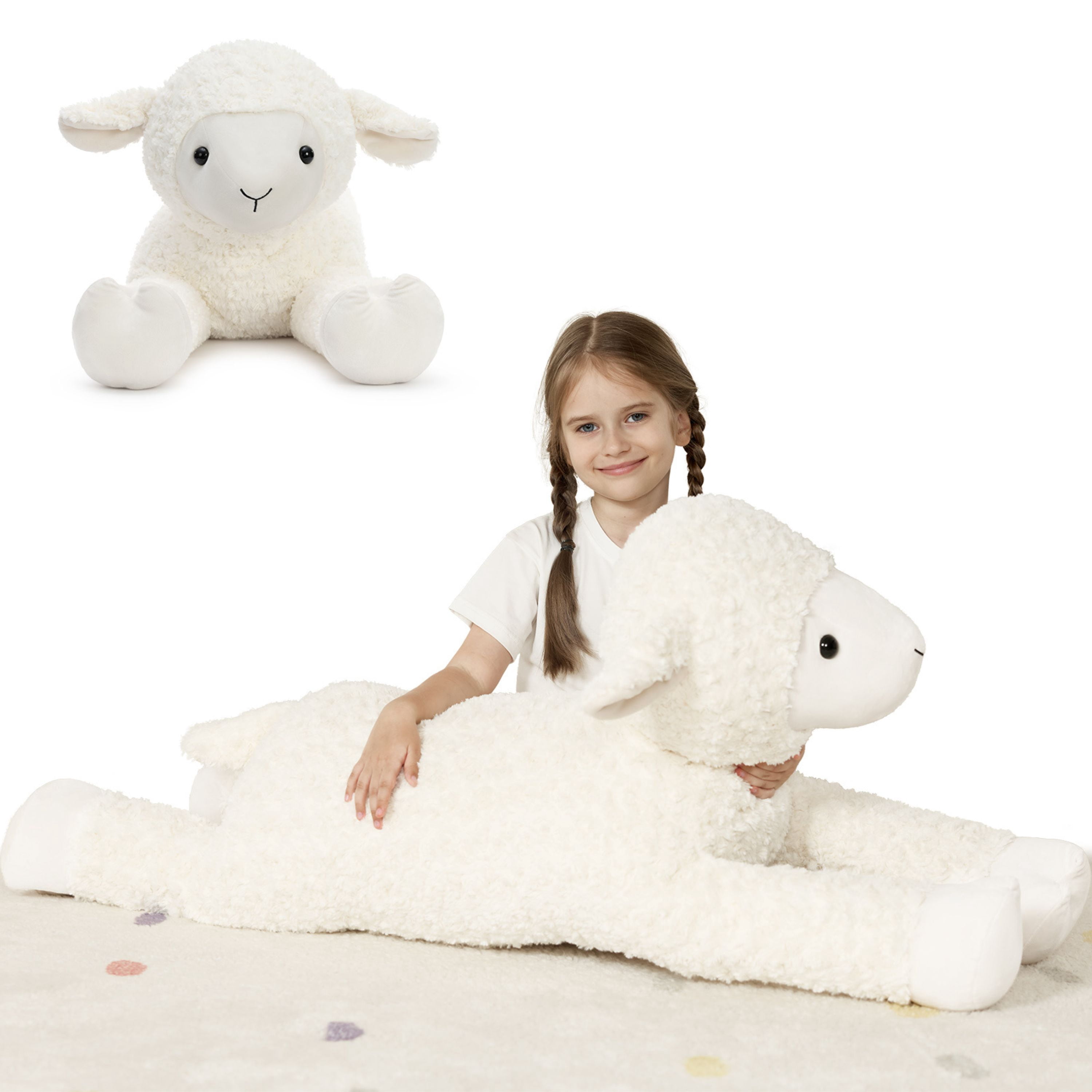 Tezituor 43.3'' Sheep Stuffed Animal Giant Sheep Body Pillow Large Lamb ...