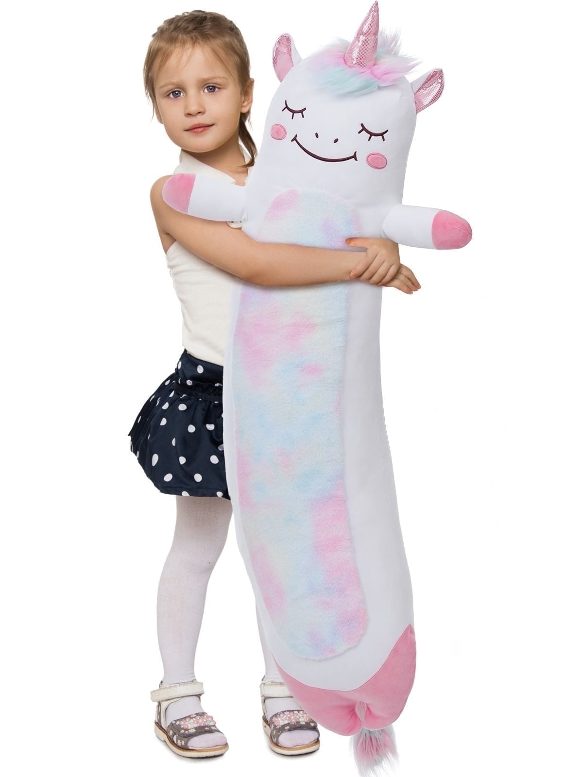 Tezituor Giant Unicorn Plush Toy, 43'' Long Stuffed Animal Body Pillow ...