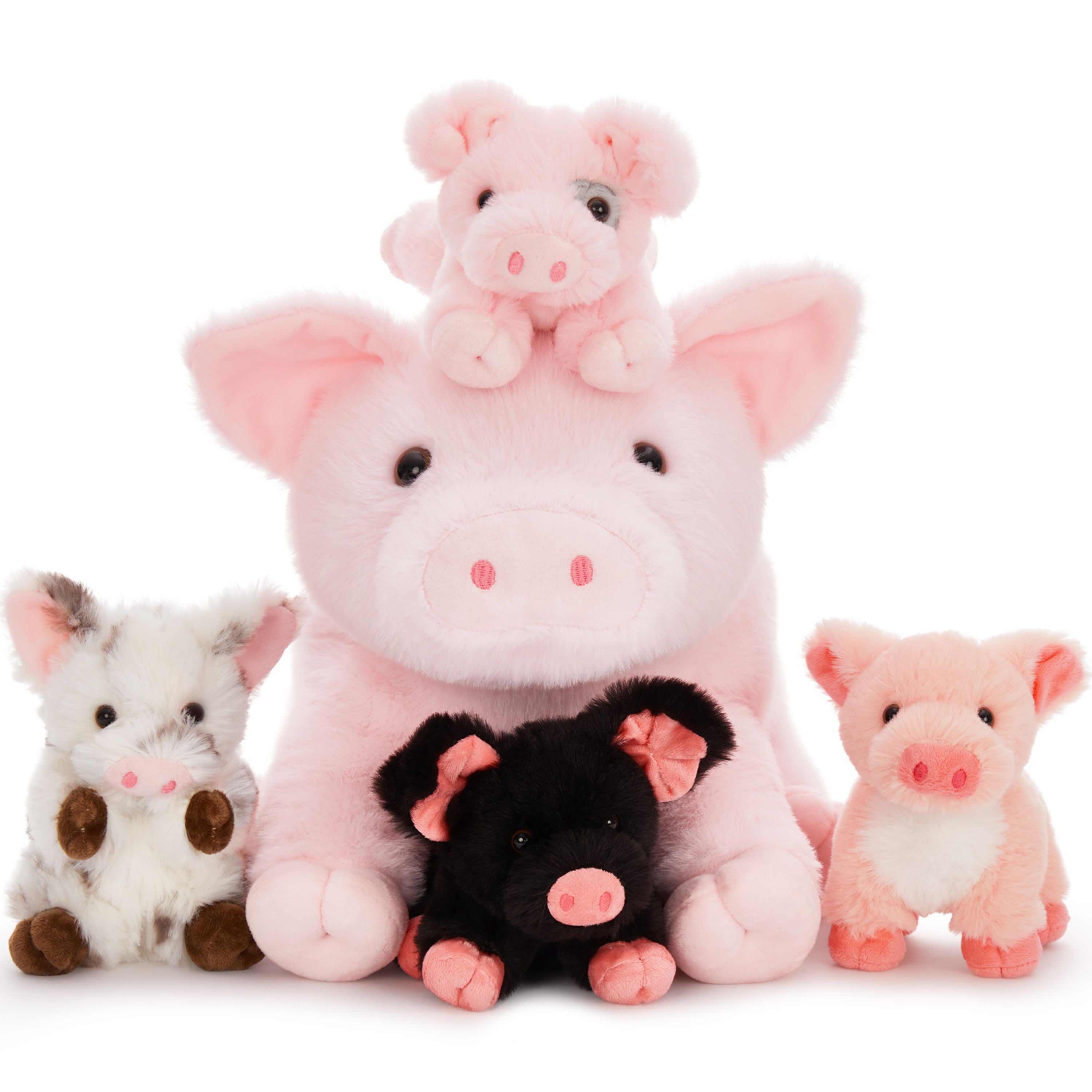 Tezituor, Pig Stuffed Animal Set, 15.7", Giant Plush with 4 Baby Pigs ...