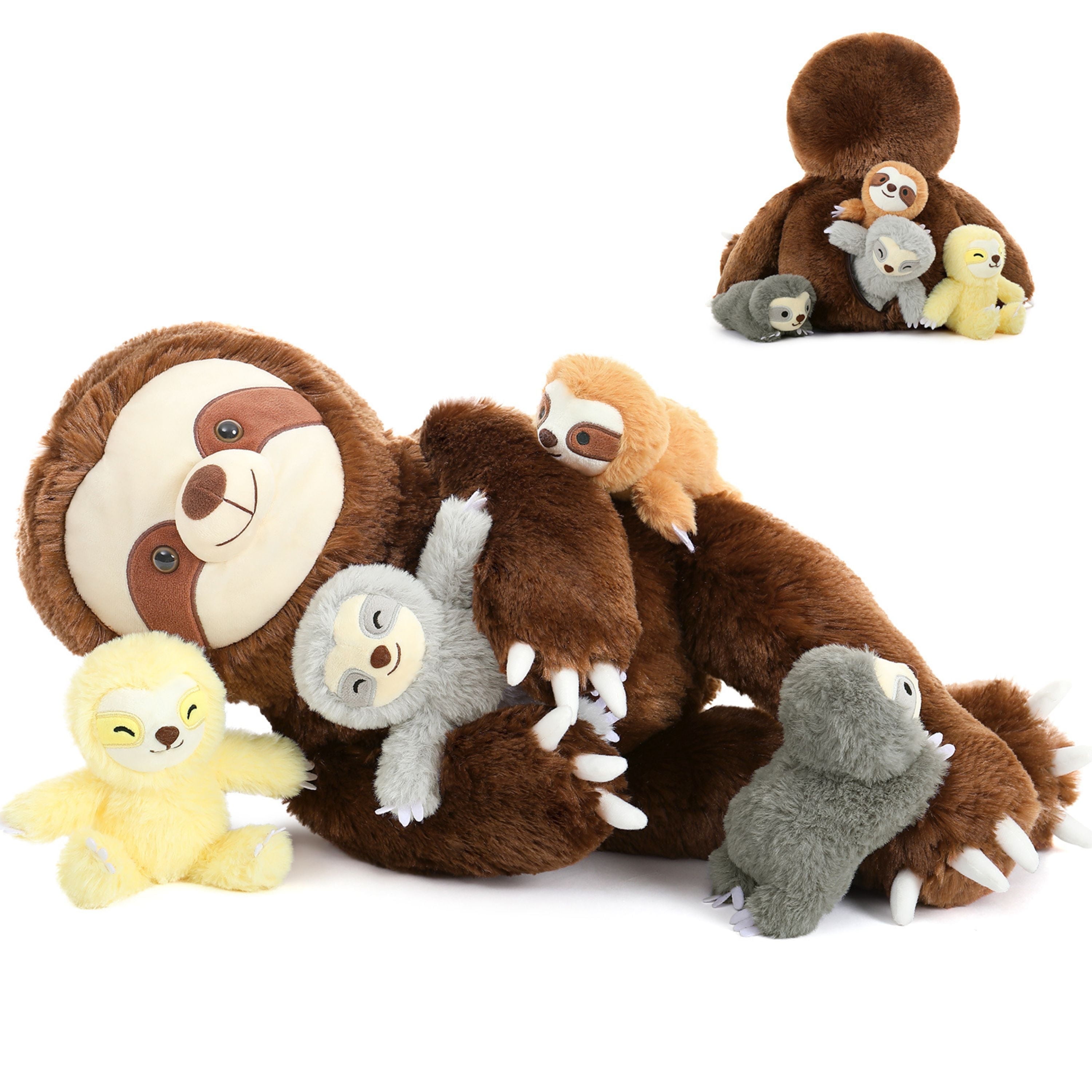 Tezituor 5Pcs Sloth Stuffed Animal 23.6" Giant Sloth Plush with 4 ...