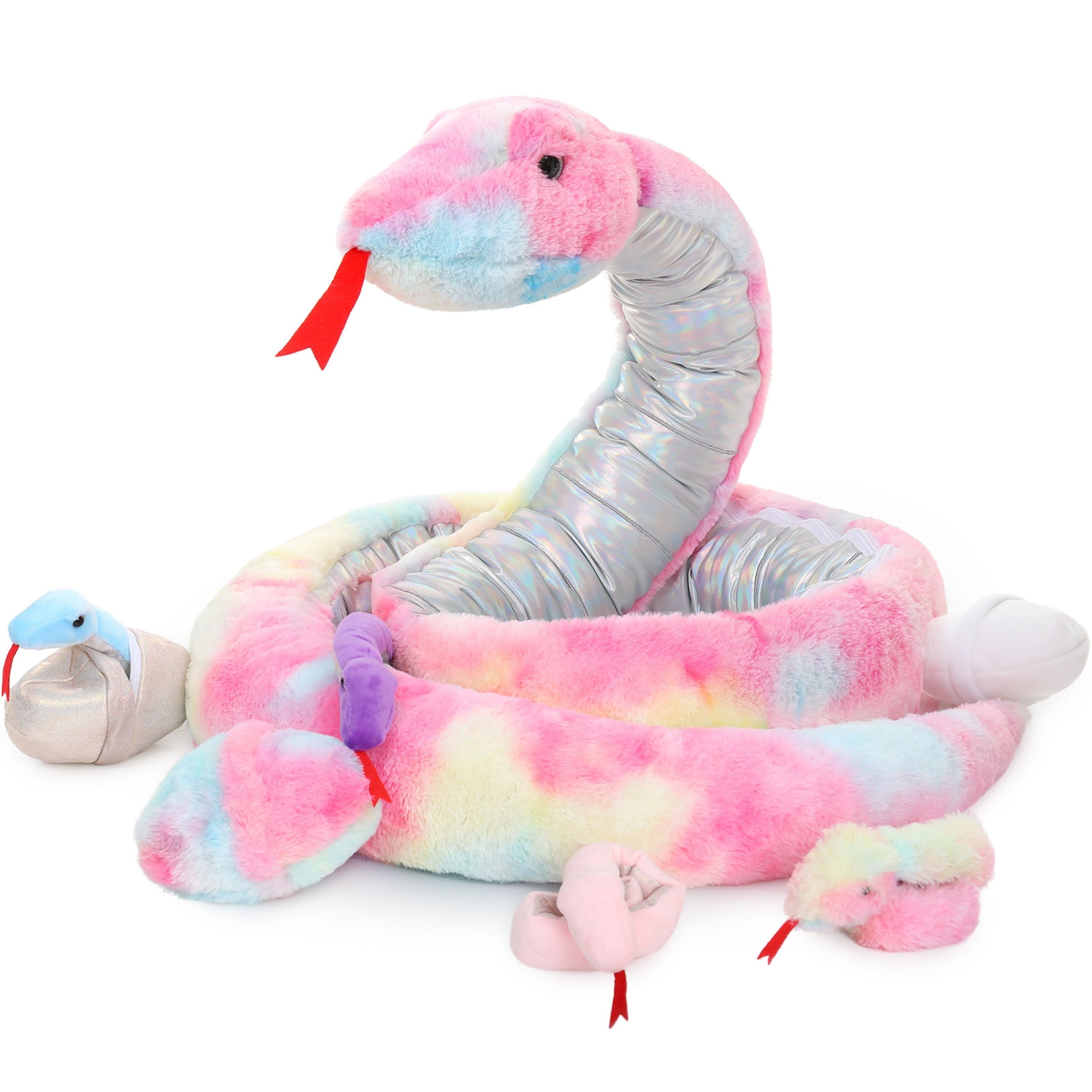 Tezituor 7Pcs Snake Stuffed Animal 79'' Giant Stuffed Snake with 3 Baby ...