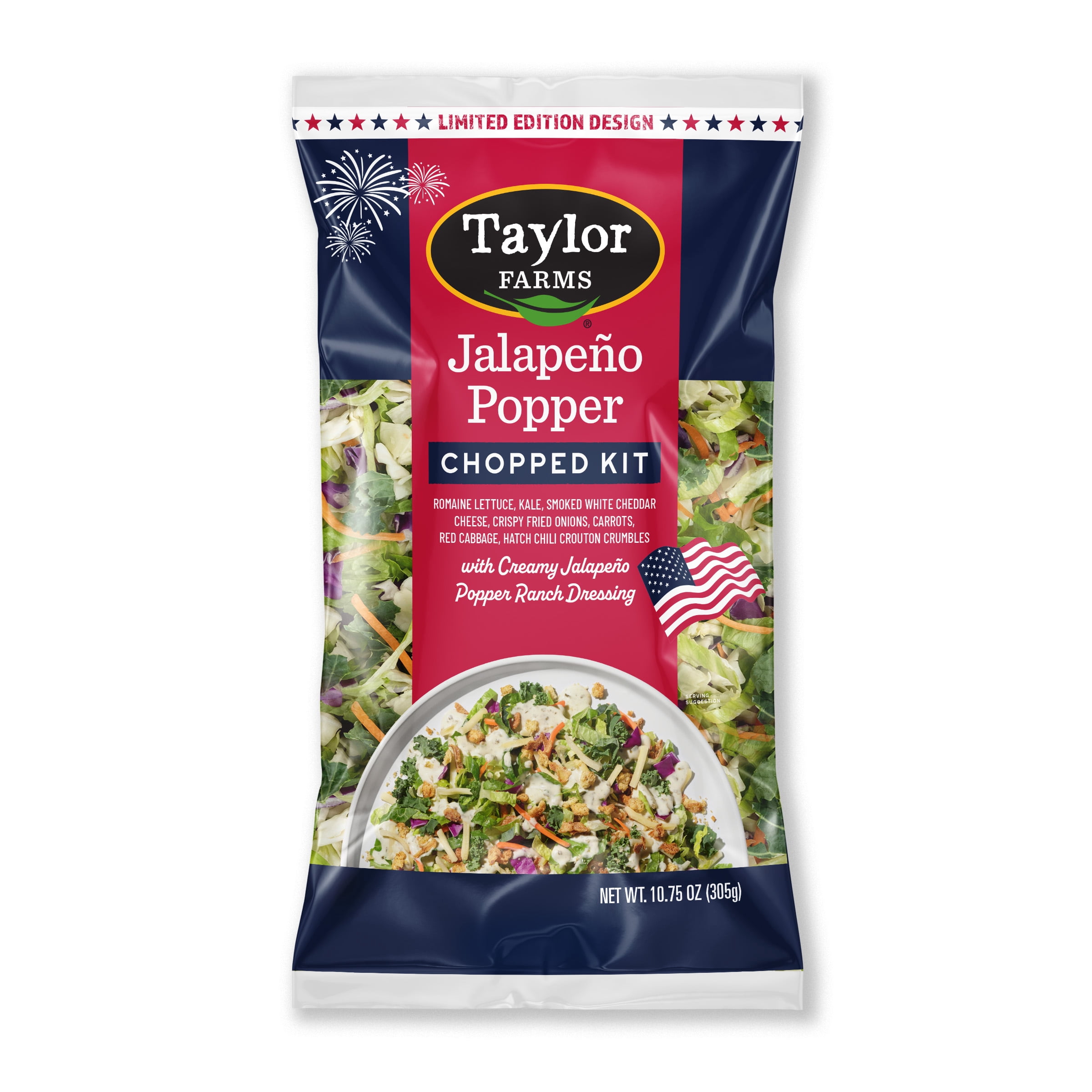 Taylor Farms Jalapeno Popper Ranch Chopped Salad Kit, Fresh, 10.75oz ...