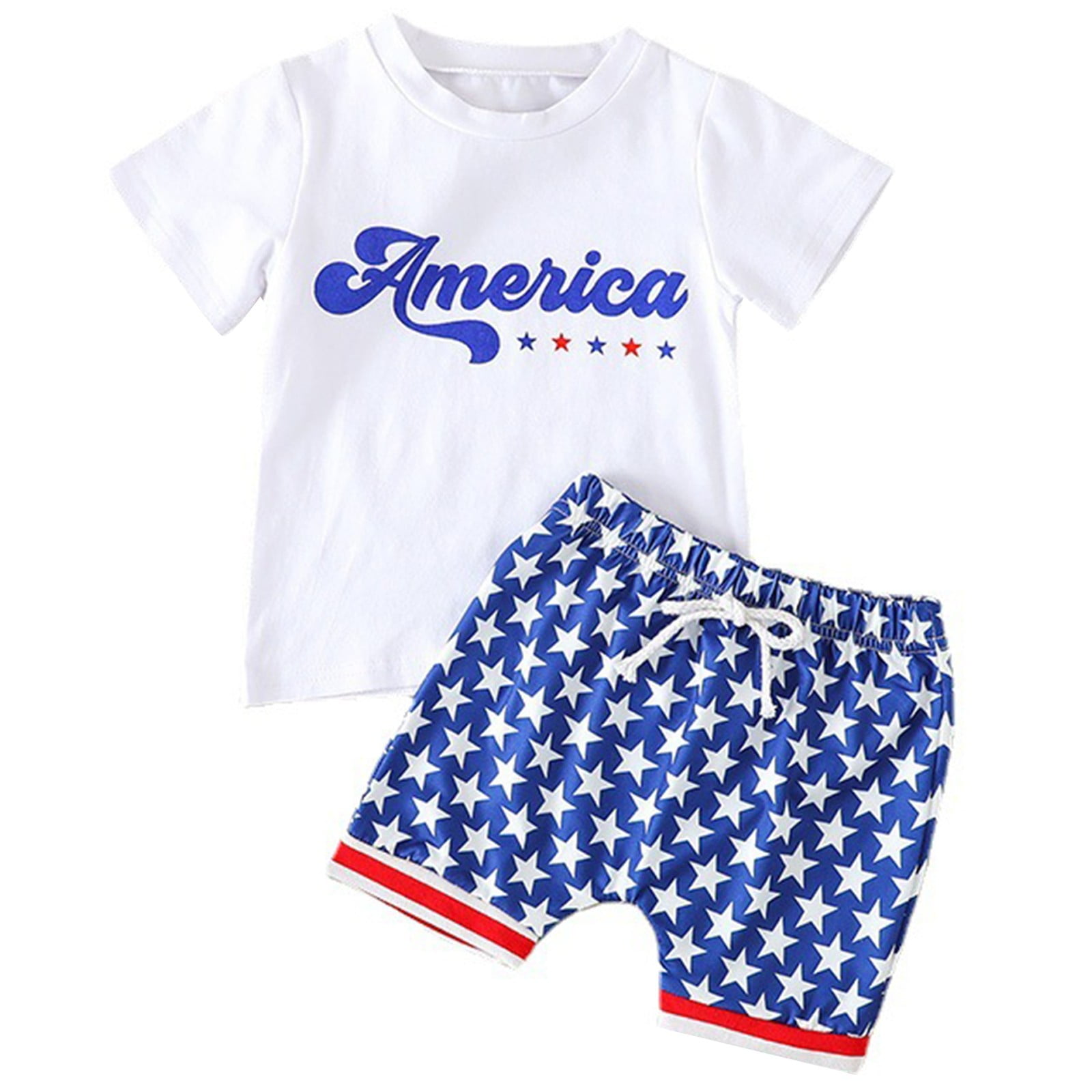 Tfken Boy Outfits Sets Independence Day Patriotic Letter Print Short ...