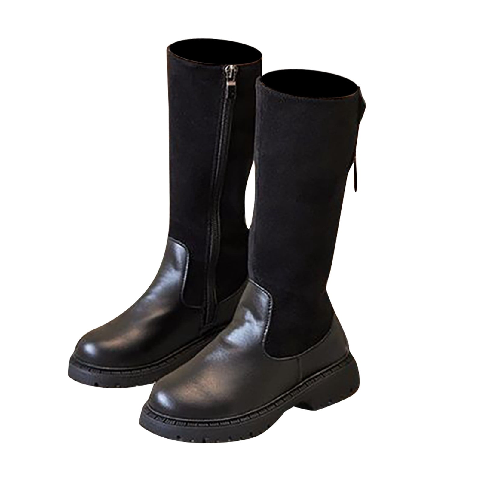 Tfken Child Girls Boots Size 6.5-7 Years Bow Decoration Round Toe Zip ...