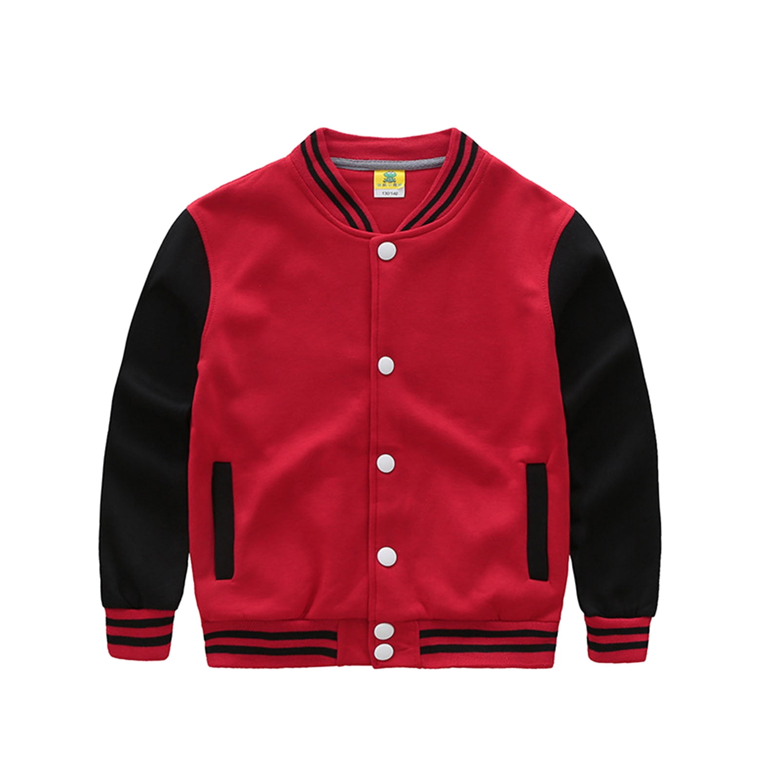 Tfken Child Little Boys Letterman Jacket Cozy Ribbed Collar Long Sleeve ...