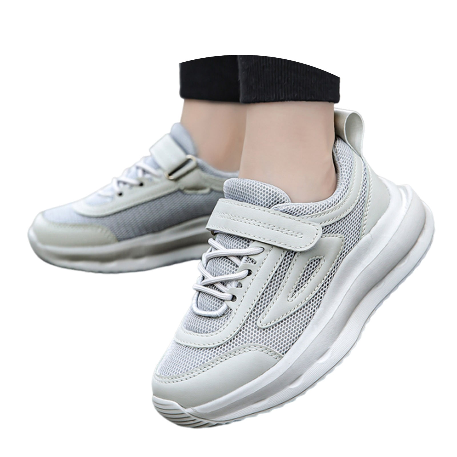 Tfken Little Girls Athletic Tennis Shoes Platform Trendy Hook & Loop ...