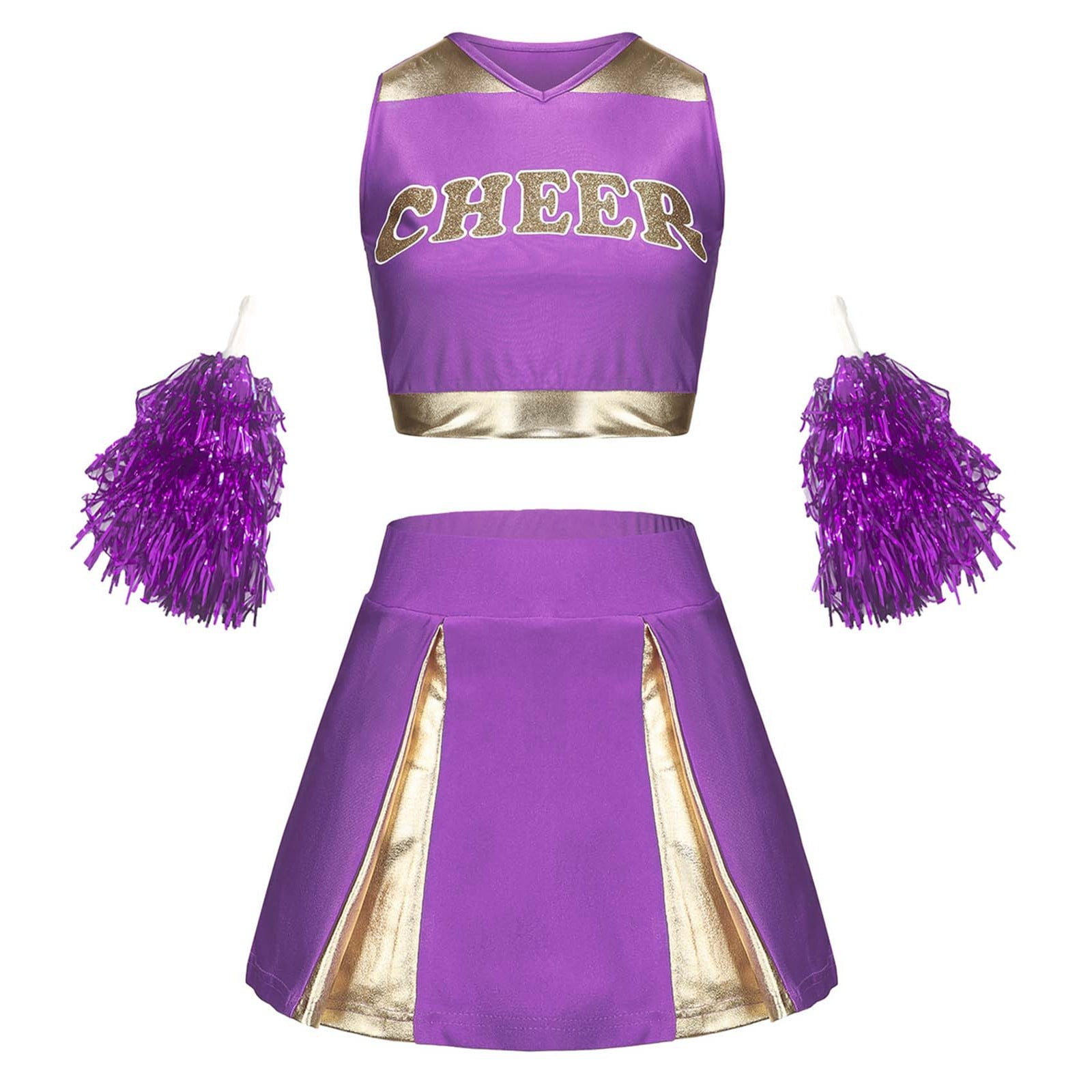 Tfken Outfit For Girls Cheerleading Sequins Dress Student Sports Day ...