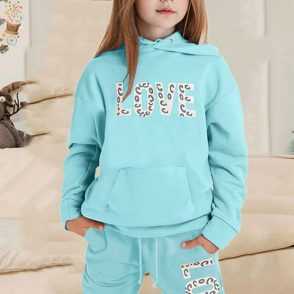 Tfken Outfits Sets For Teen Girls Athleisure Letter Print Sweatshirt ...