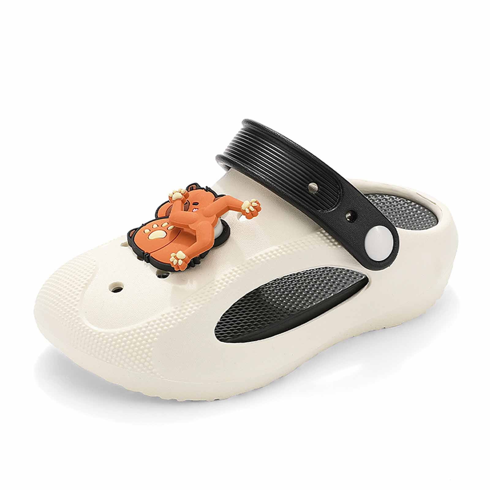 Tfken Slippers Clogs For Girls Boys Black Size 9-9.5 Years Swivel Ankle ...