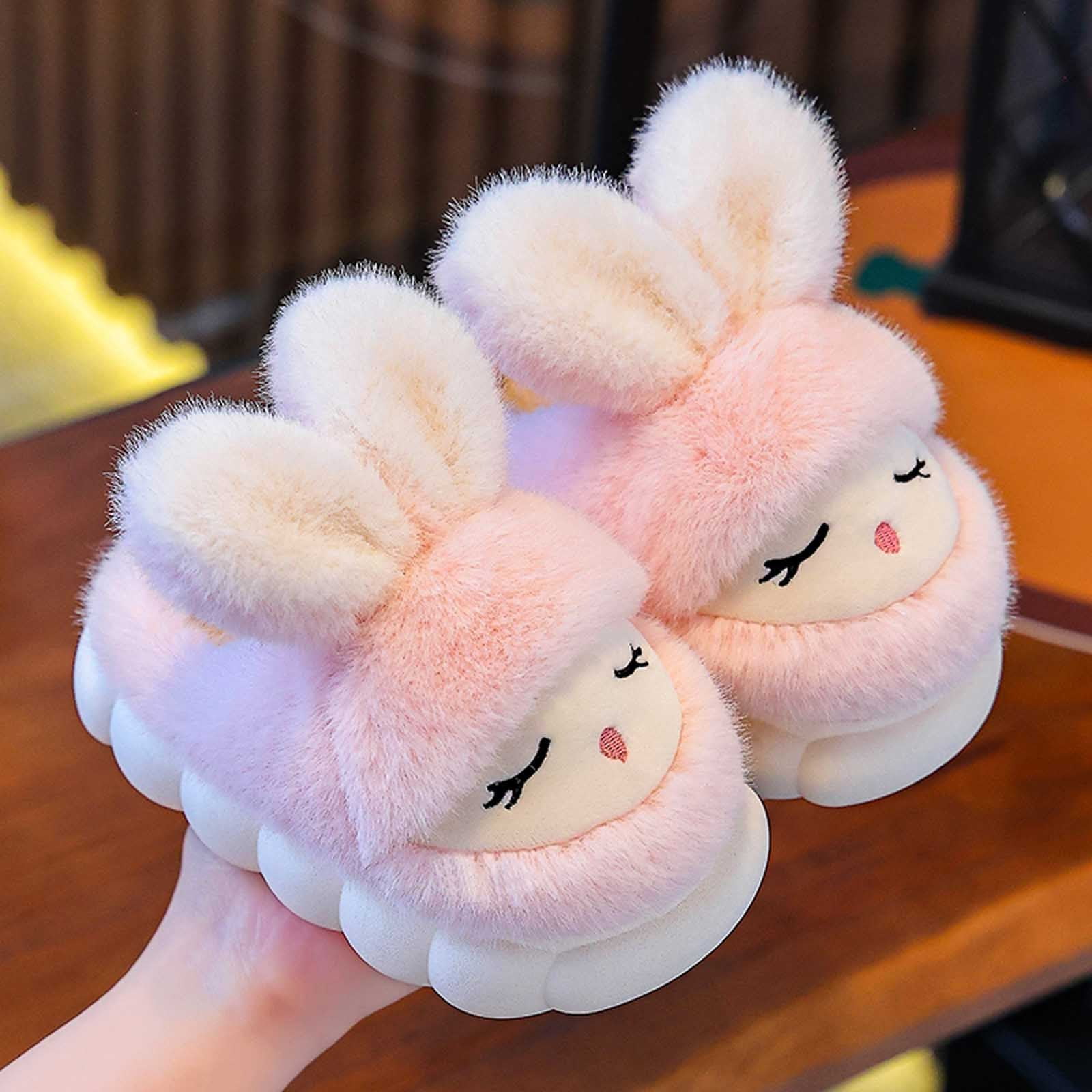 Tfken Slippers For Girls Baby Size 4-5 Years -On Closed Toe Rabbit ...