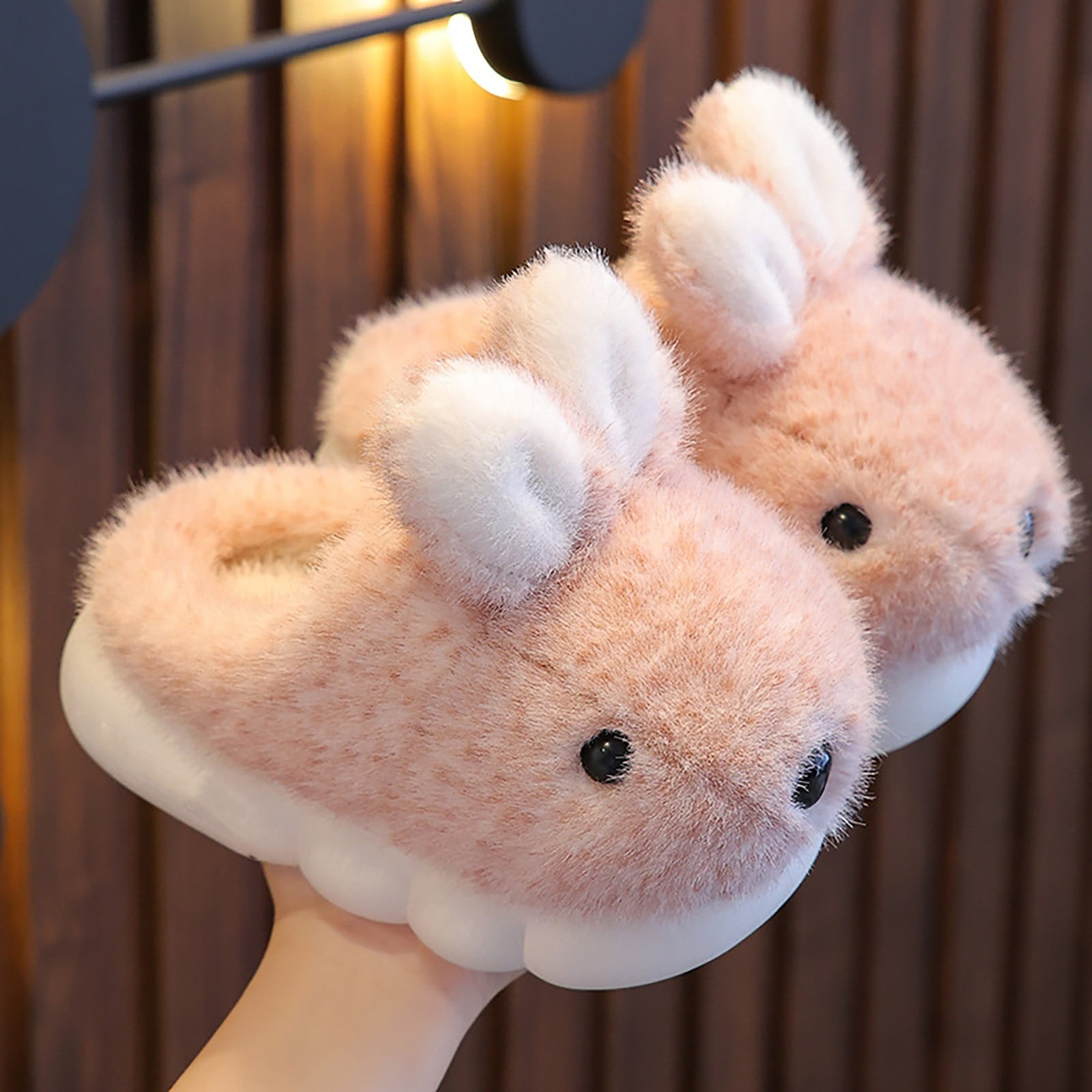 Tfken Slippers For Girls Teen Size 11.5-12 Years Open Heel Rabbit Print ...