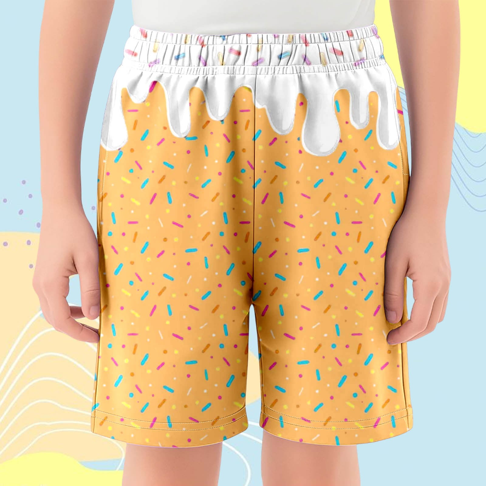 Tfken Toddler Teen Girls Half Pant Size 7-8 Years Elastic Waist Ice ...