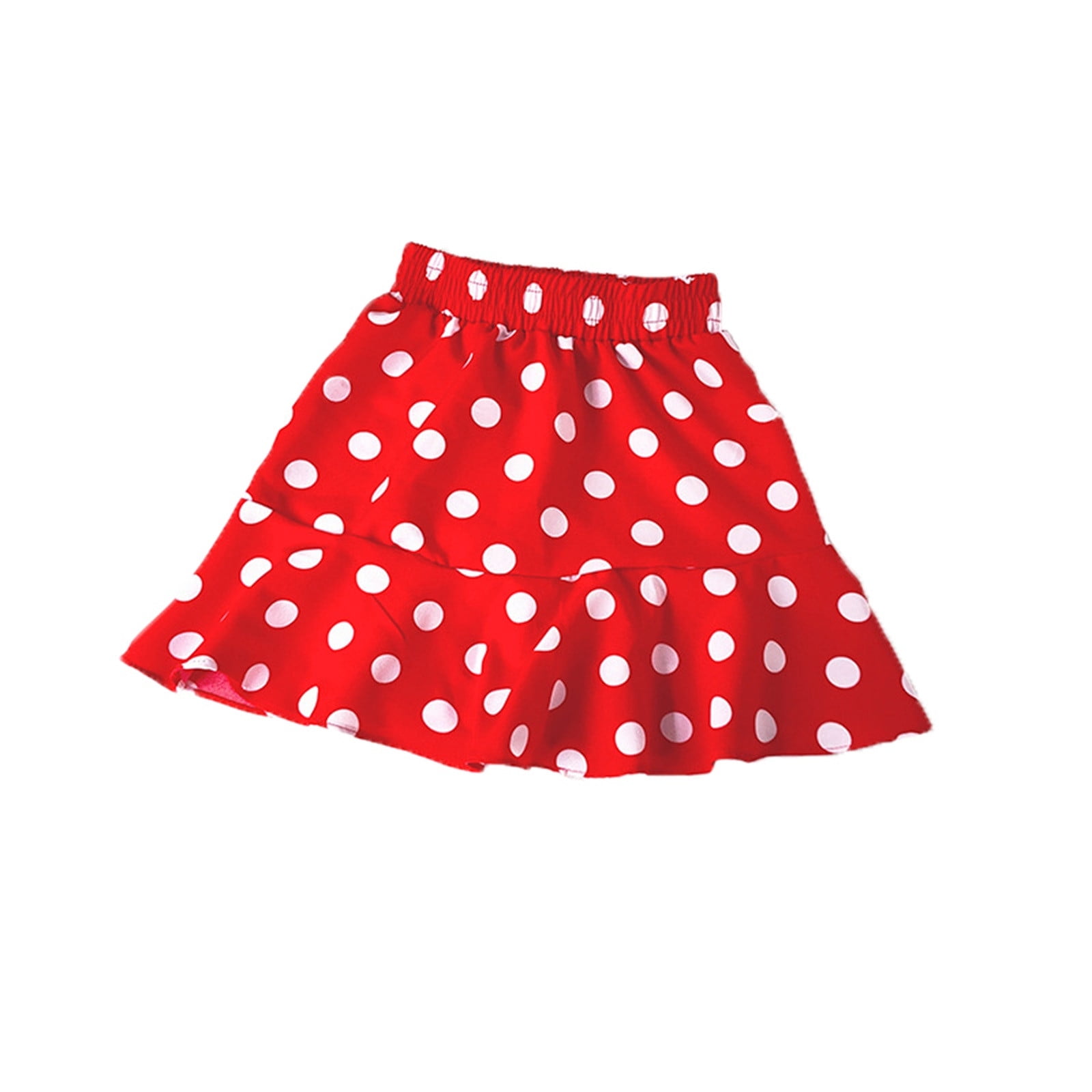 Tfken Toddler Girls Mini Skirts Comfortable Polka Dot Print Red Size 8 ...