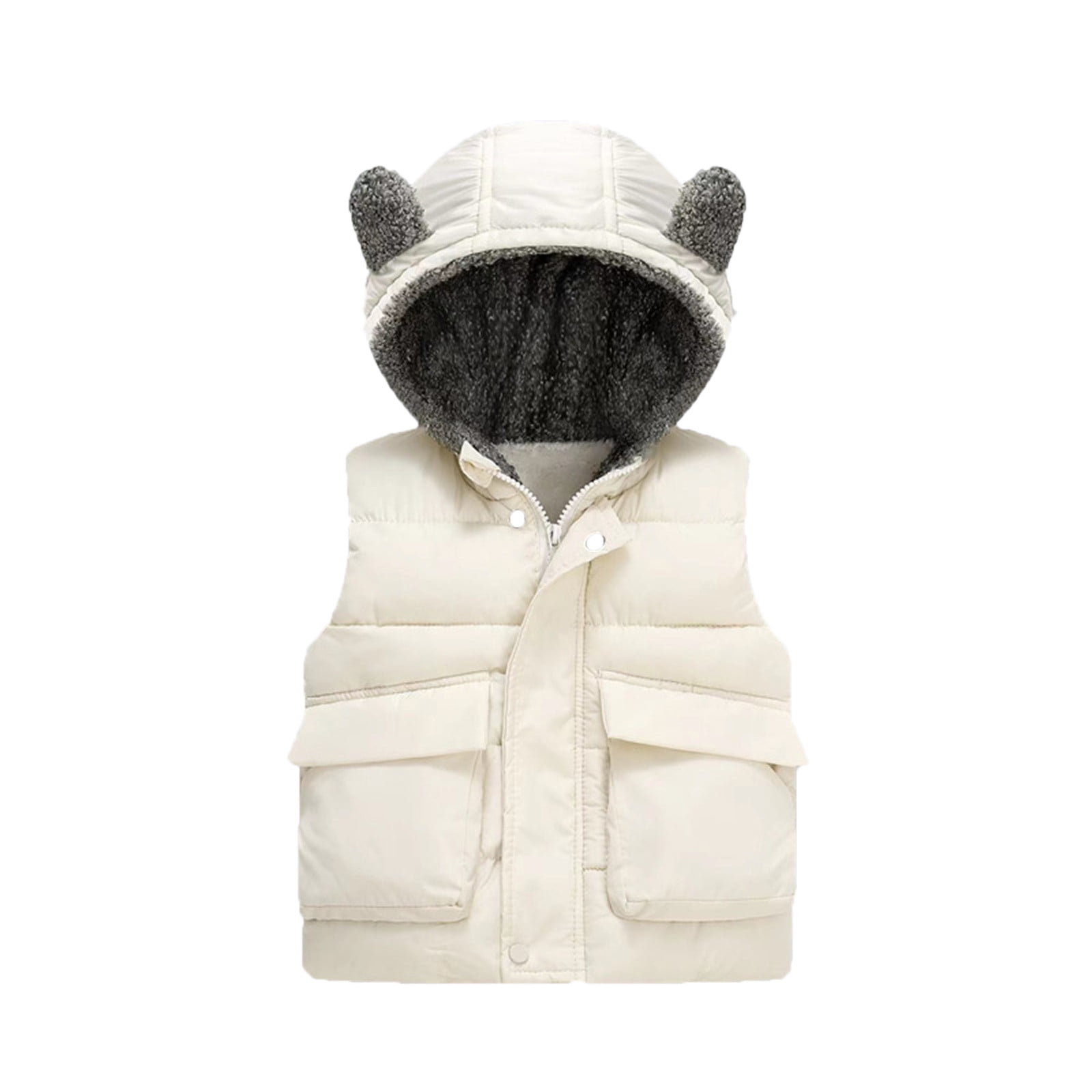Tfken Vest For Little Boys Child Fall Sleeveless Solid Color Hooded ...