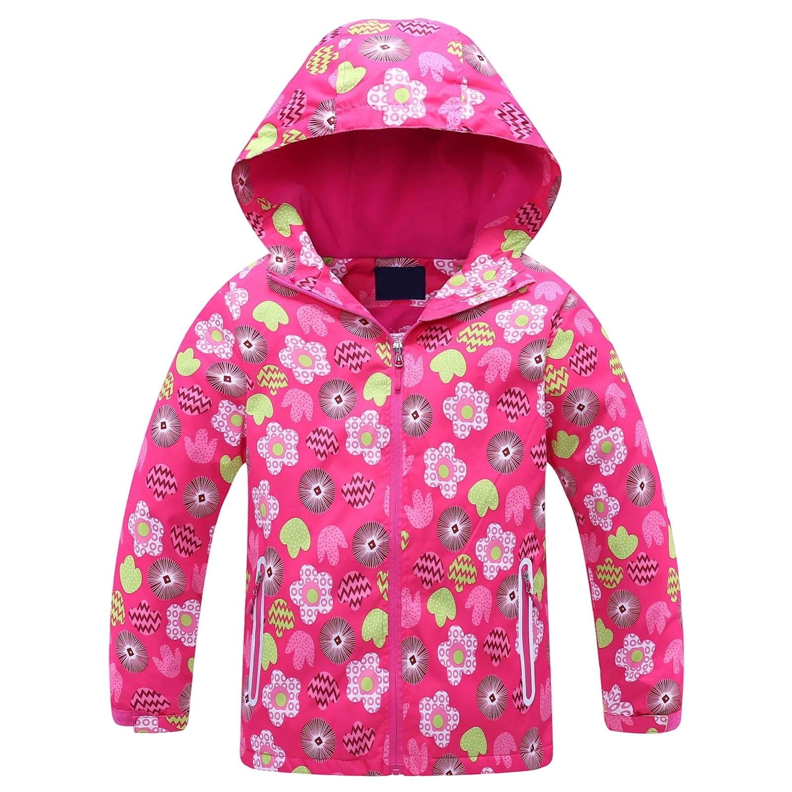 Tfken Windbreaker For Little Girls Child Long Sleeve Flower Print ...