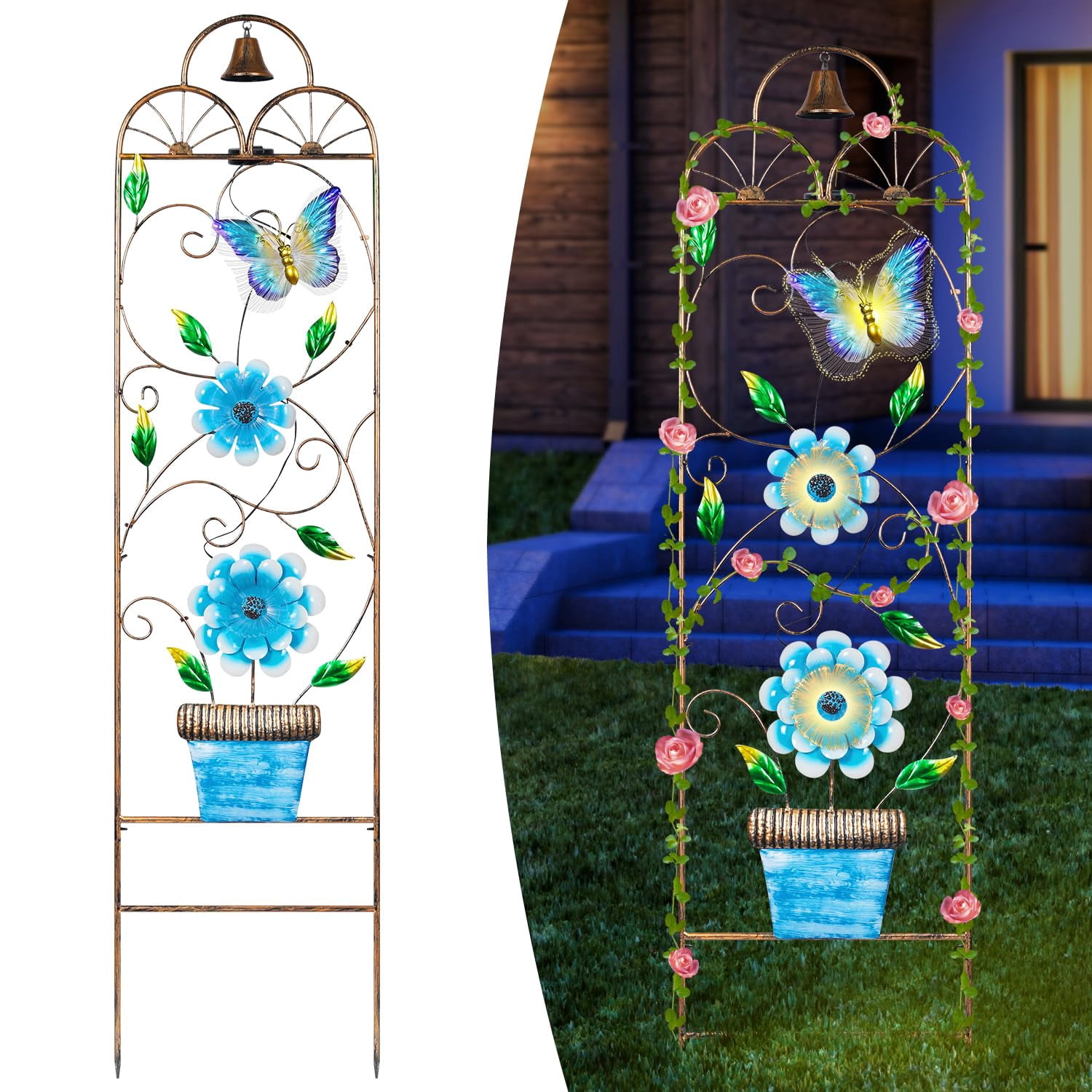 Tfro & Cile Metal Garden Trellis for Climbing Plants 60 Inch Outdoor ...