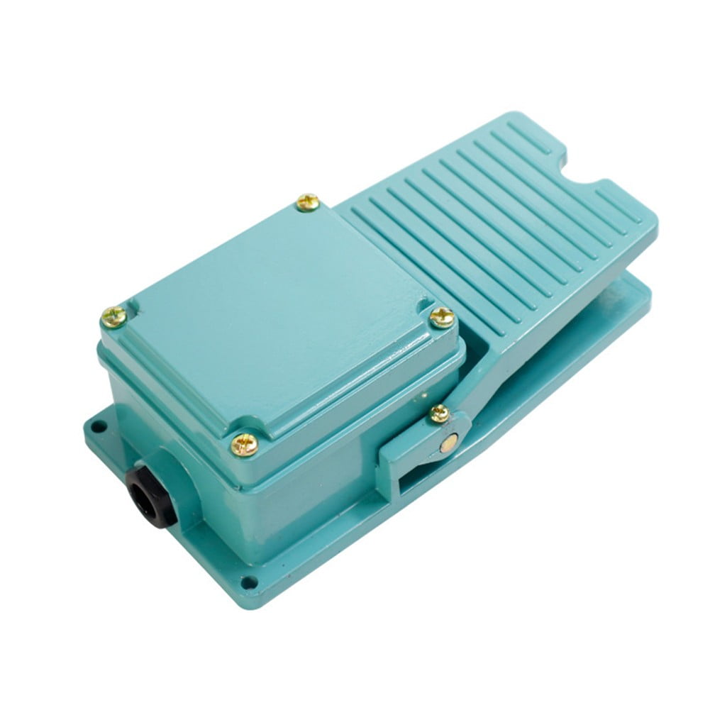 TFS-402 AC 250V 15A 1NO 1NC Treadle Pedal Foot Switch Cable Gland Green ...