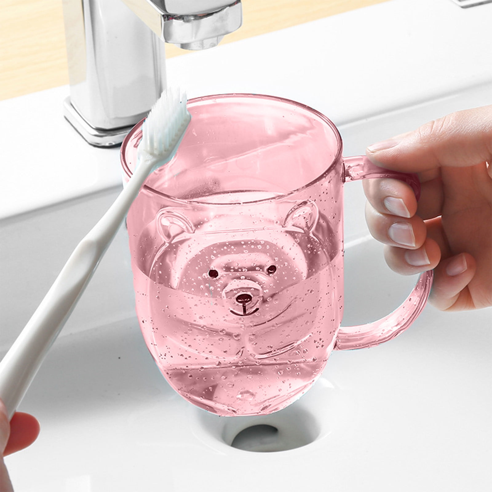 Tgbvmt Bear Transparent Mouthwash Cup Cute Oral Care Cup Travel ...