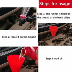 DODAMOUR Automotive Funnels Set of 4, Plastic Fuel Funnel with Long ...