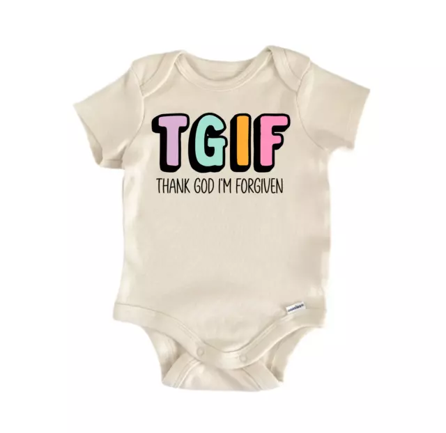 Tgif Forgiven Jesus Religious God Christian Baby Boy Girl Clothes ...