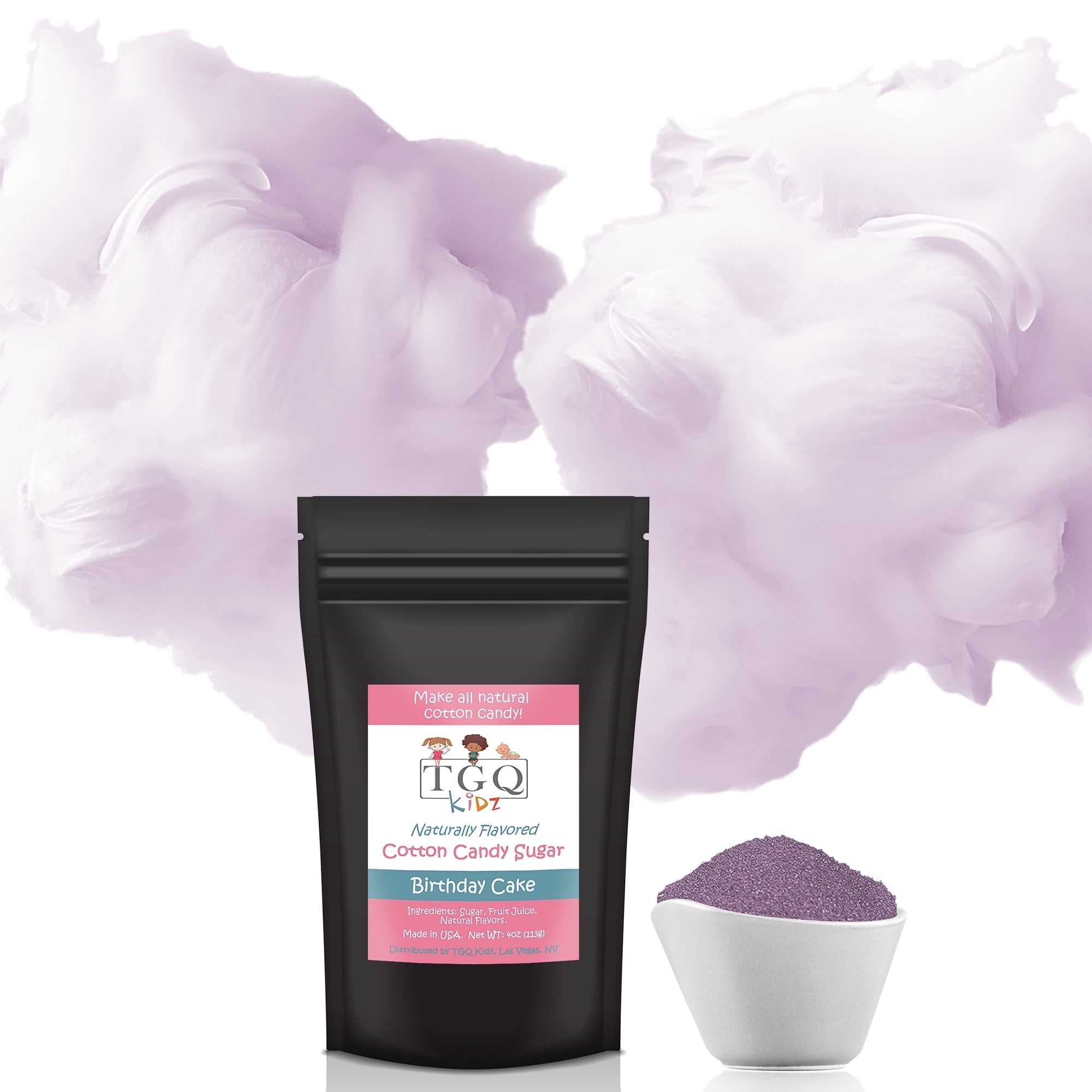 Tgq Kidz Natural Cotton Candy Sugar, Kosher Cotton Candy Floss ...