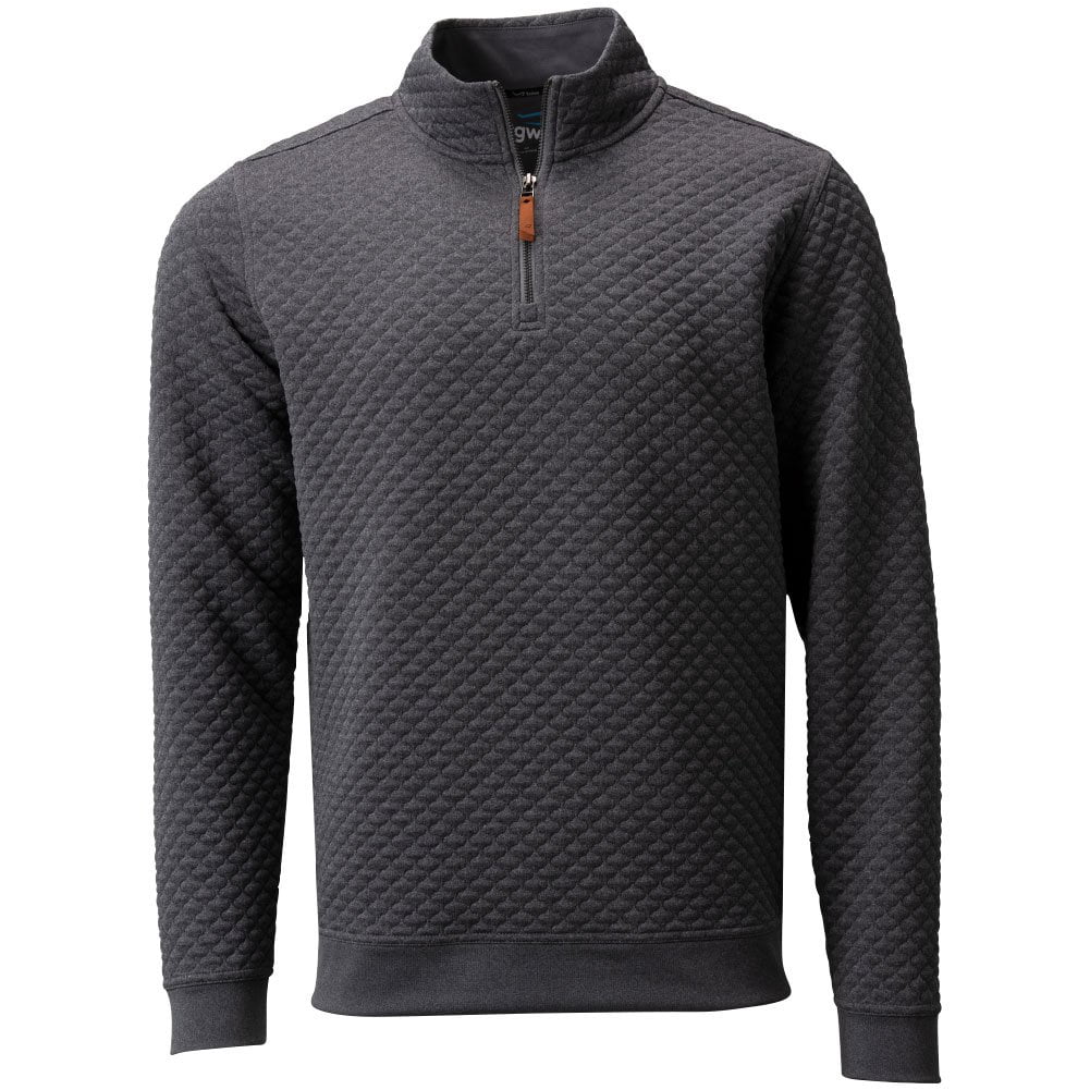 TGW Men's Quilted Golf Pullover Jacket for Golfing Charcoal 3Xl ...