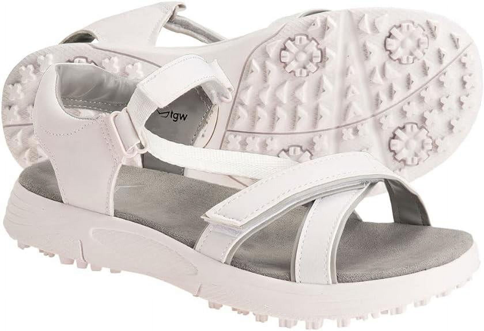 TGW Women's Casual Golf Sandals, White, Adjustable Straps, Medium Size ...