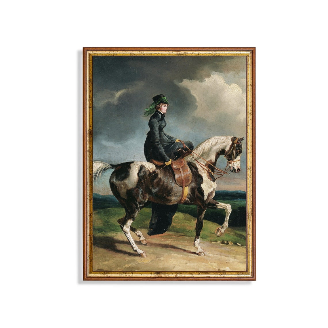 Th Century Equestrian Art Poster Lady Riding Horse UNFRAMED Poster ...