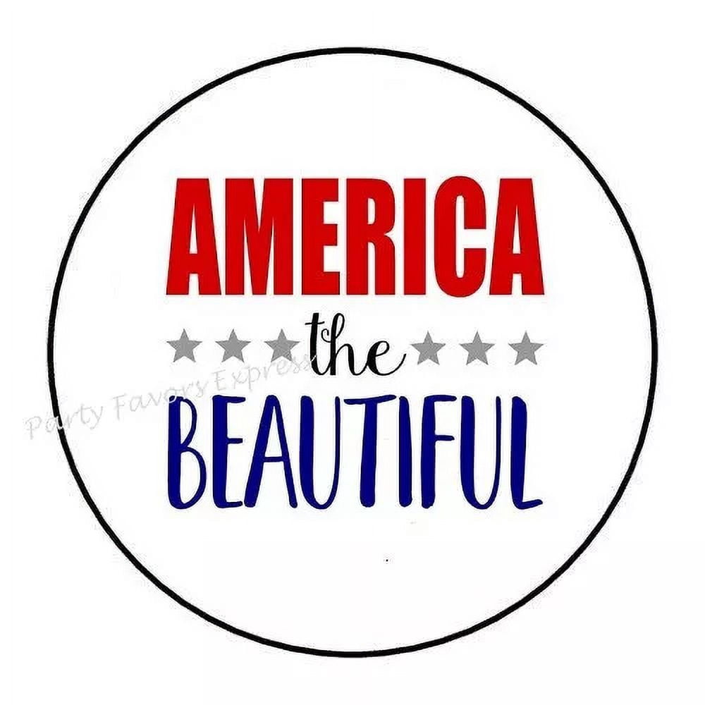 Th Of July America The Beautiful Sticker Favors Envelope Seals Labels ...