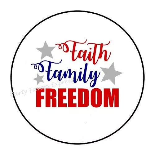 Th Of July Faith Family Freedom Sticker Favors Envelope Seals Labels ...