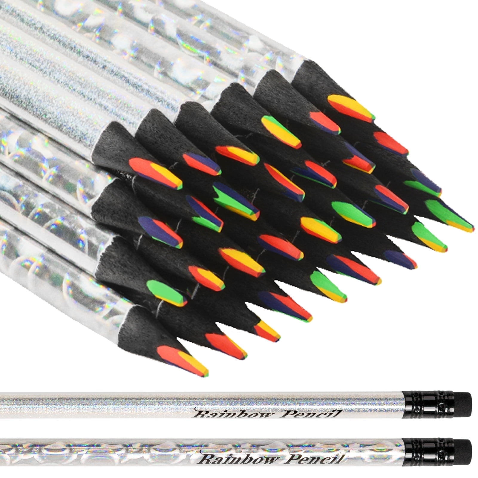 ThEast 30 Rainbow Colored Pencils, 4 Colors in 1 Rainbow Pencil for ...