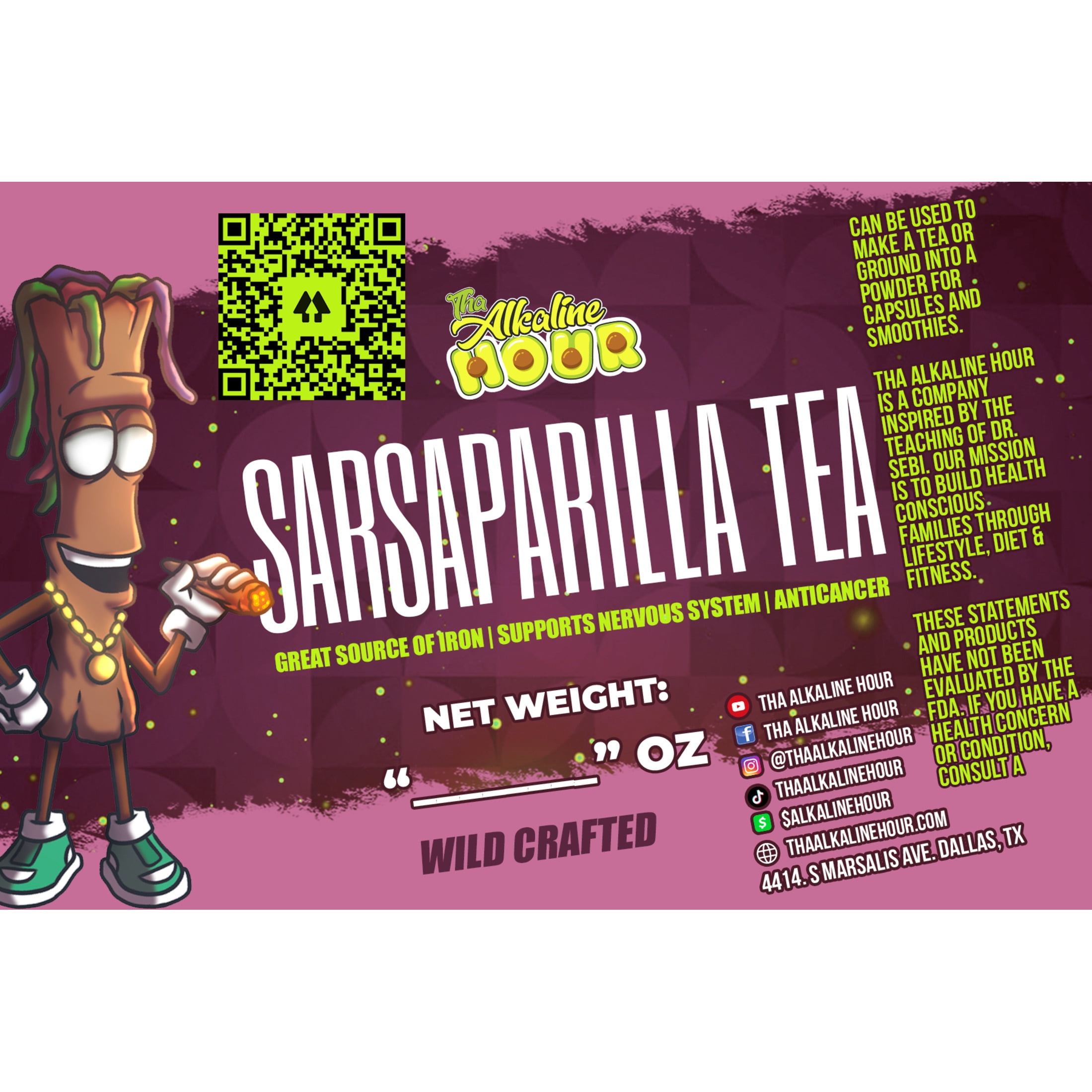 Tha Alkaline Hour Sarsaparilla Tea - 32 Oz - Walmart.com