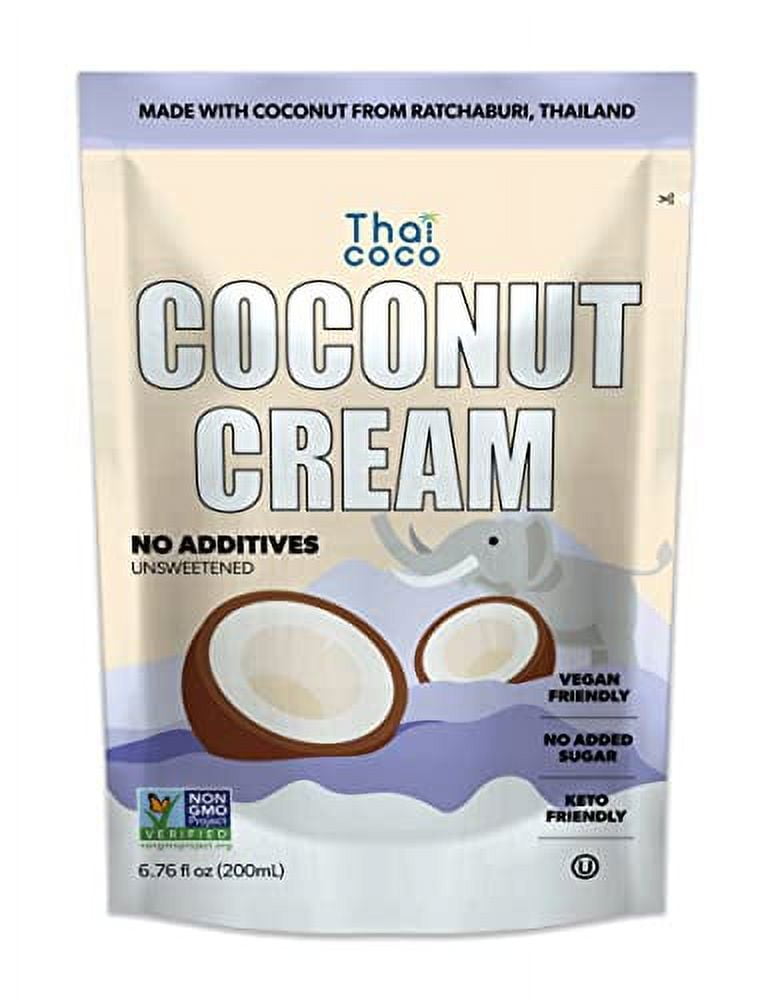 Thai Coco Coconut Cream Pouches - Unsweetened Coconut Cream - No Guar ...